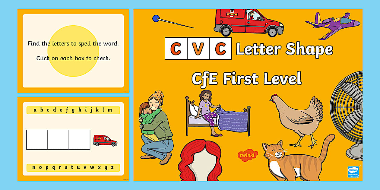 CVC Letter Shape Boxes PowerPoint - alphablocks, CVC Words Phoneme Frames