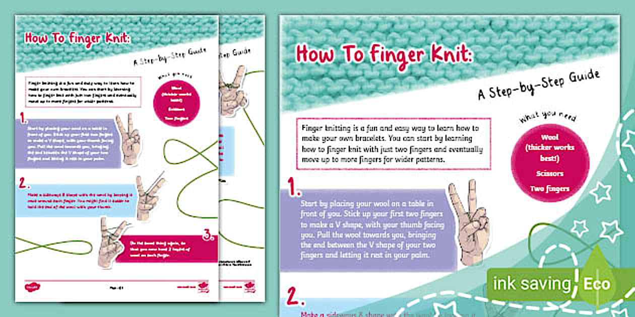 Finger Knitting Starter Guide (teacher made) - Twinkl