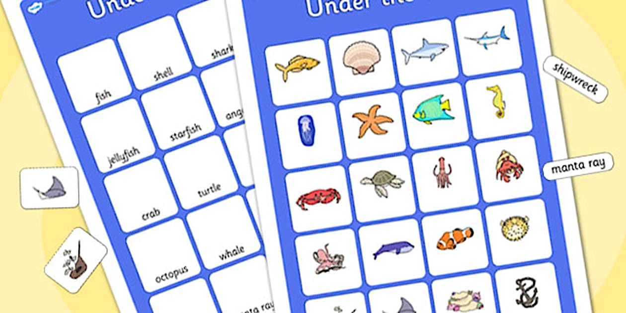 Under the Sea Vocabulary Matching Mat - ESL Ocean Vocabulary