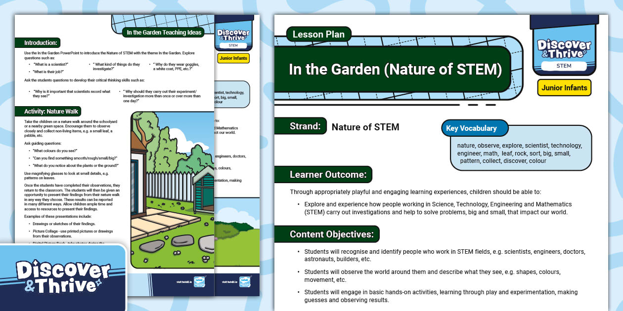 In the Garden Lesson Plan Junior Infants (teacher made)