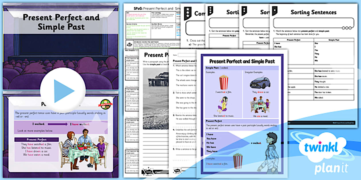 Present Perfect and Past Simple Lesson Pack | ESL - Twinkl