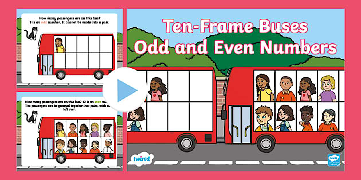 👉 Ten-Frame Buses Odd and Even Numbers PowerPoint