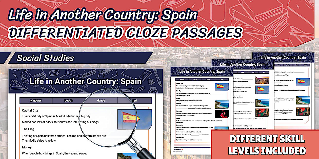 Spain Differentiated Cloze Passages
