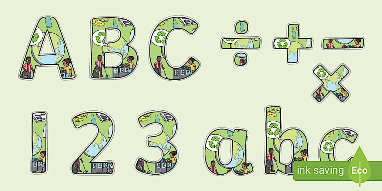 Recycling Display Lettering (teacher made) - Twinkl
