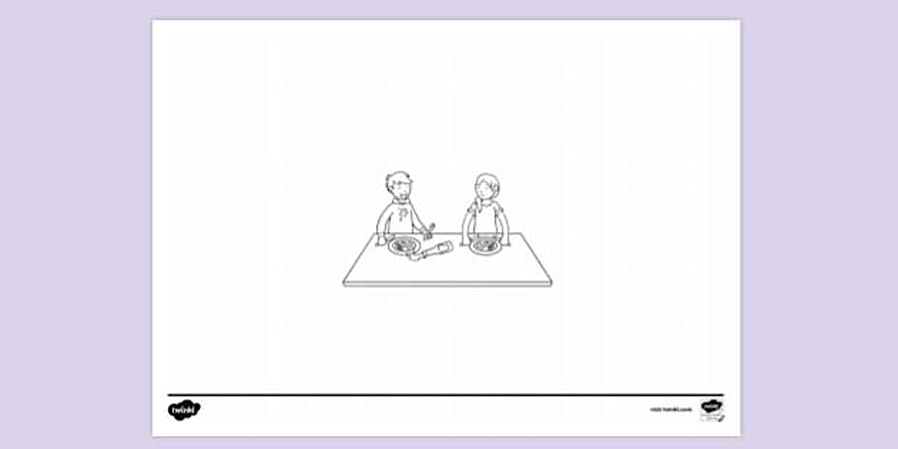 Child Being Messy Colouring | Colouring Sheets - Twinkl