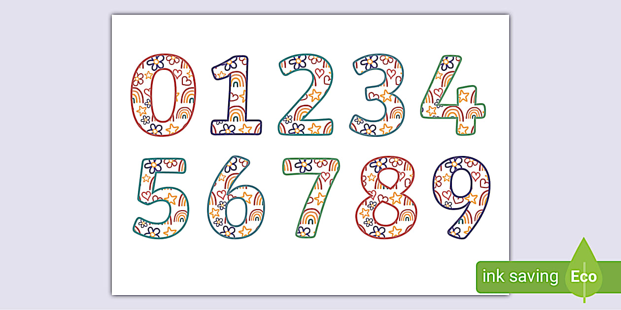 Muted Rainbow Display Numbers (Teacher-Made) - Twinkl