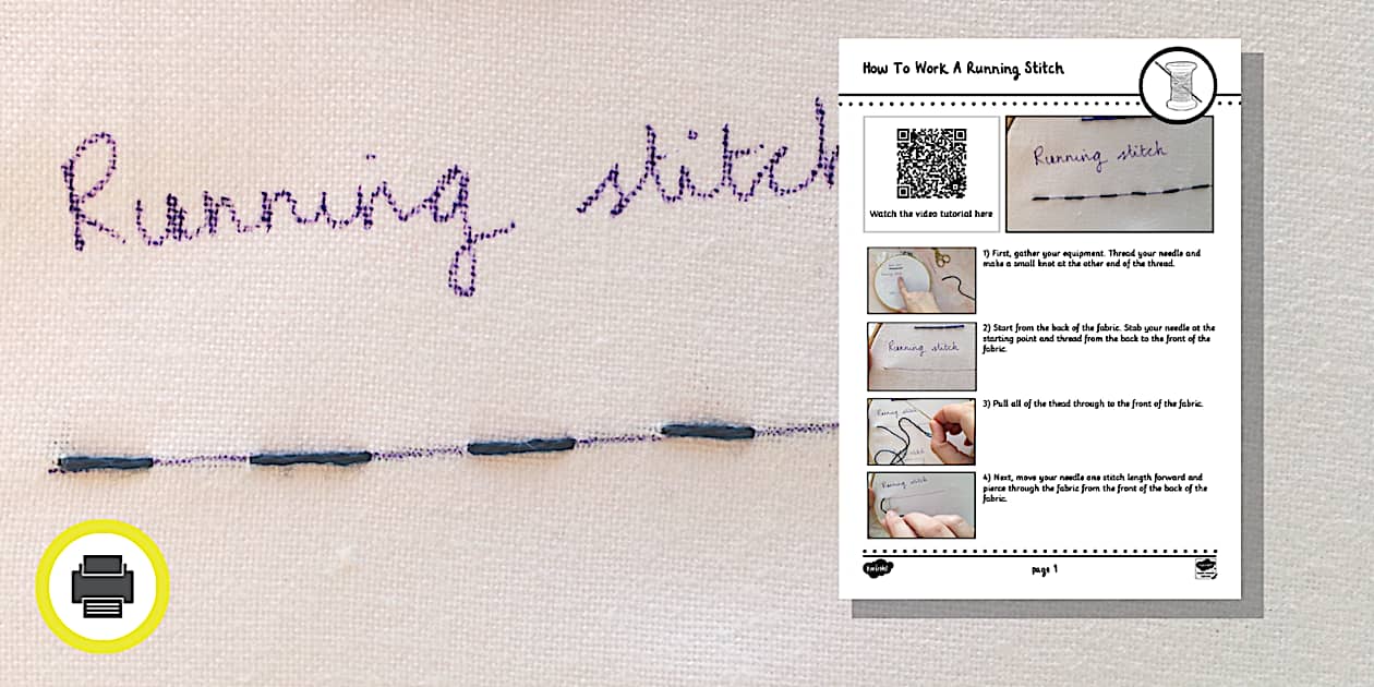 How To Use The Running Stitch Instructions (teacher made)