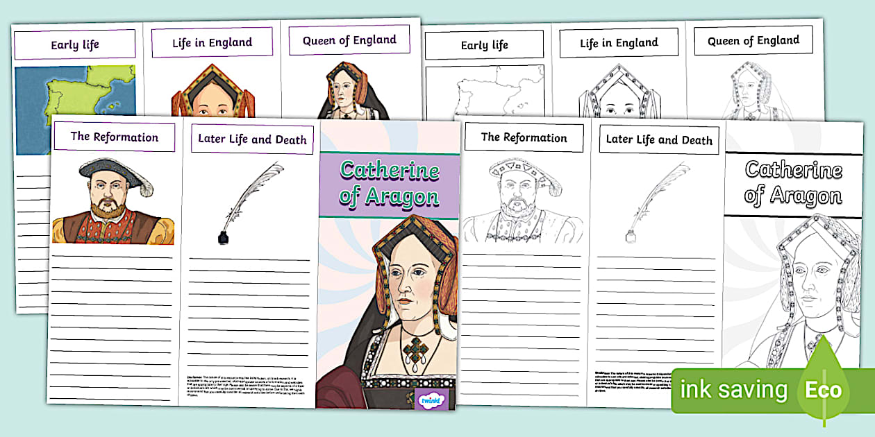 Catherine of Aragon Leaflet Template (Teacher-Made) - Twinkl
