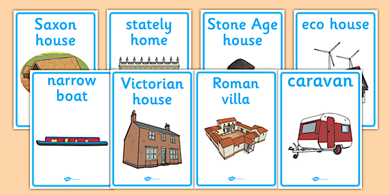 Cursive Homes Through the Ages Display Posters - Twinkl