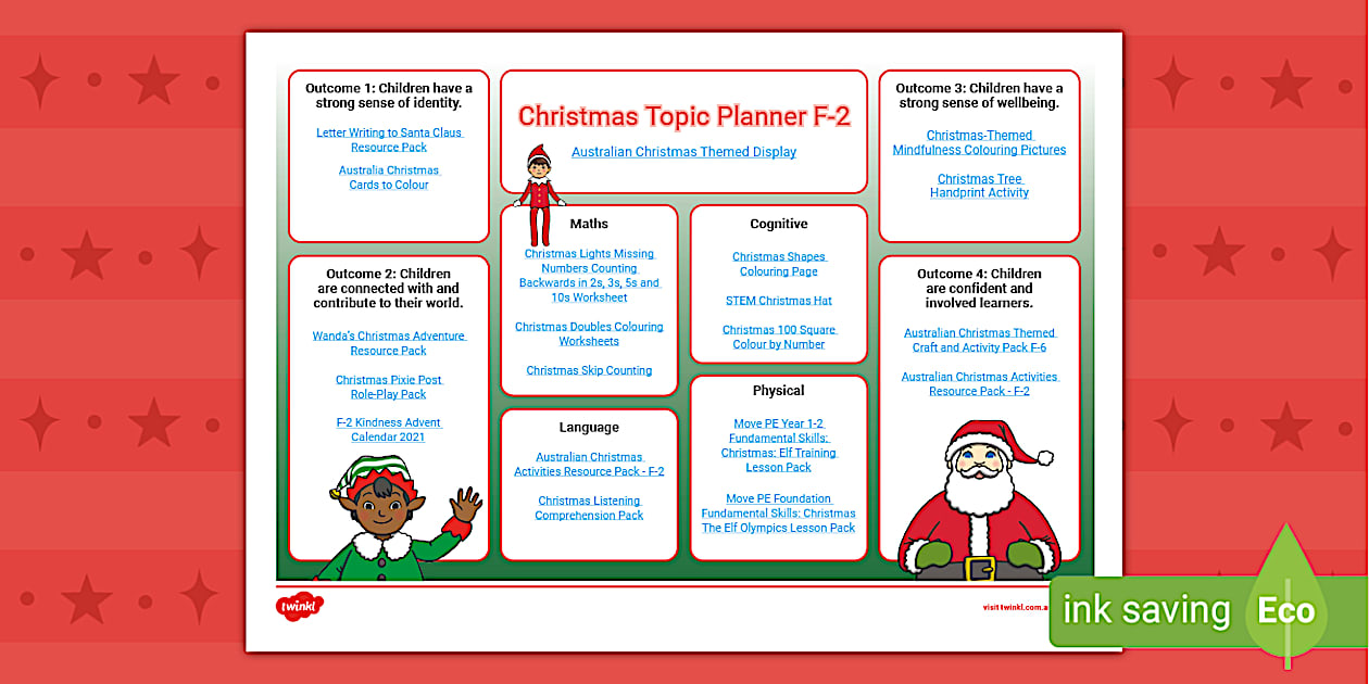 Christmas Topic Planner F-2 - Christmas Resources - Twinkl