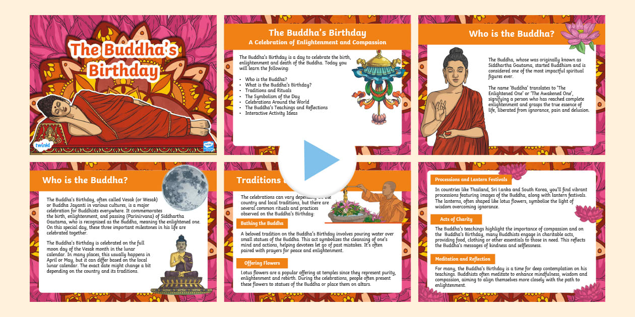 The Buddha's Birthday PowerPoint (teacher made) - Twinkl