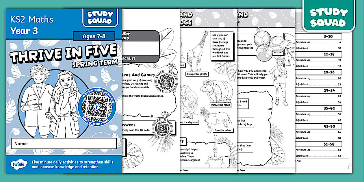 👉 Study Squad Thrive in Five Year 3 Maths Workbook Spring Term