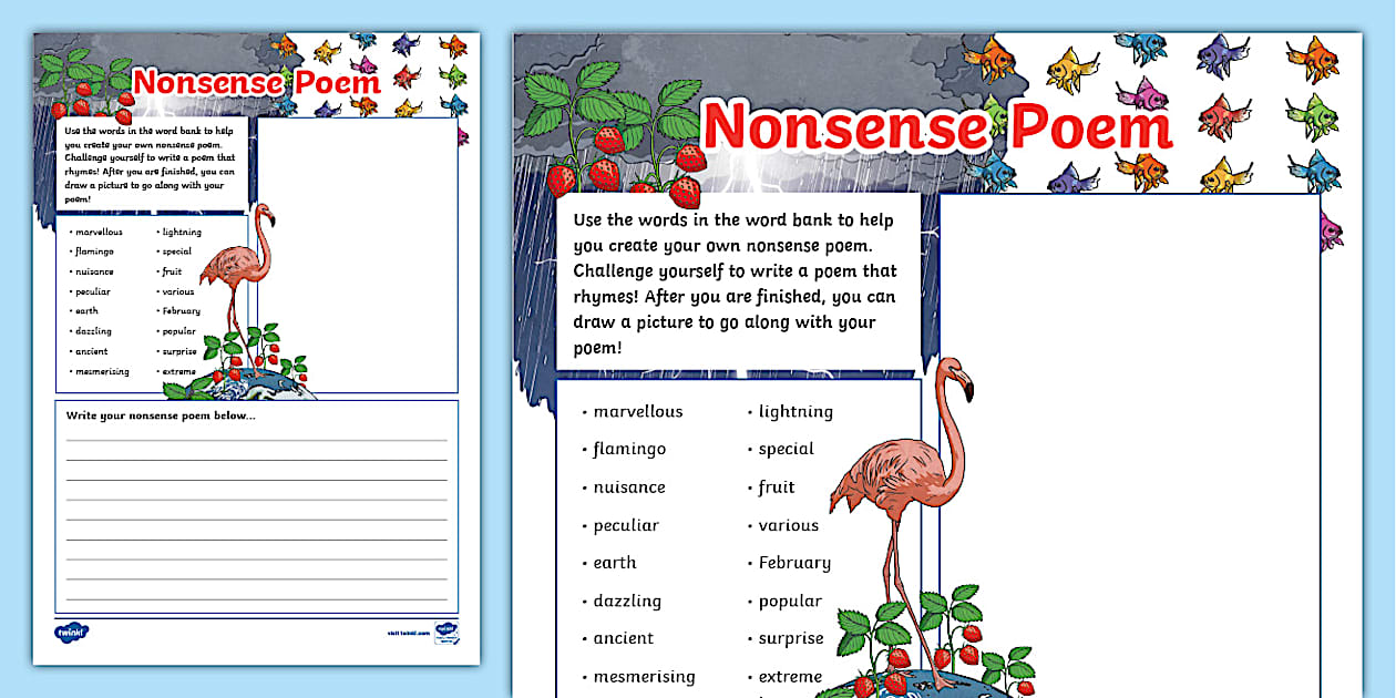 KS2 Nonsense Poem Writing Template (teacher made) - Twinkl