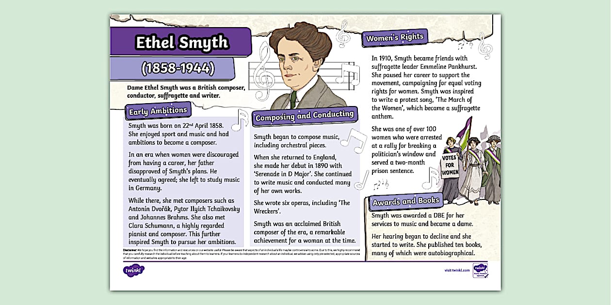 Ethel Smyth Fact File - Twinkl - KS2 (teacher made) - Twinkl