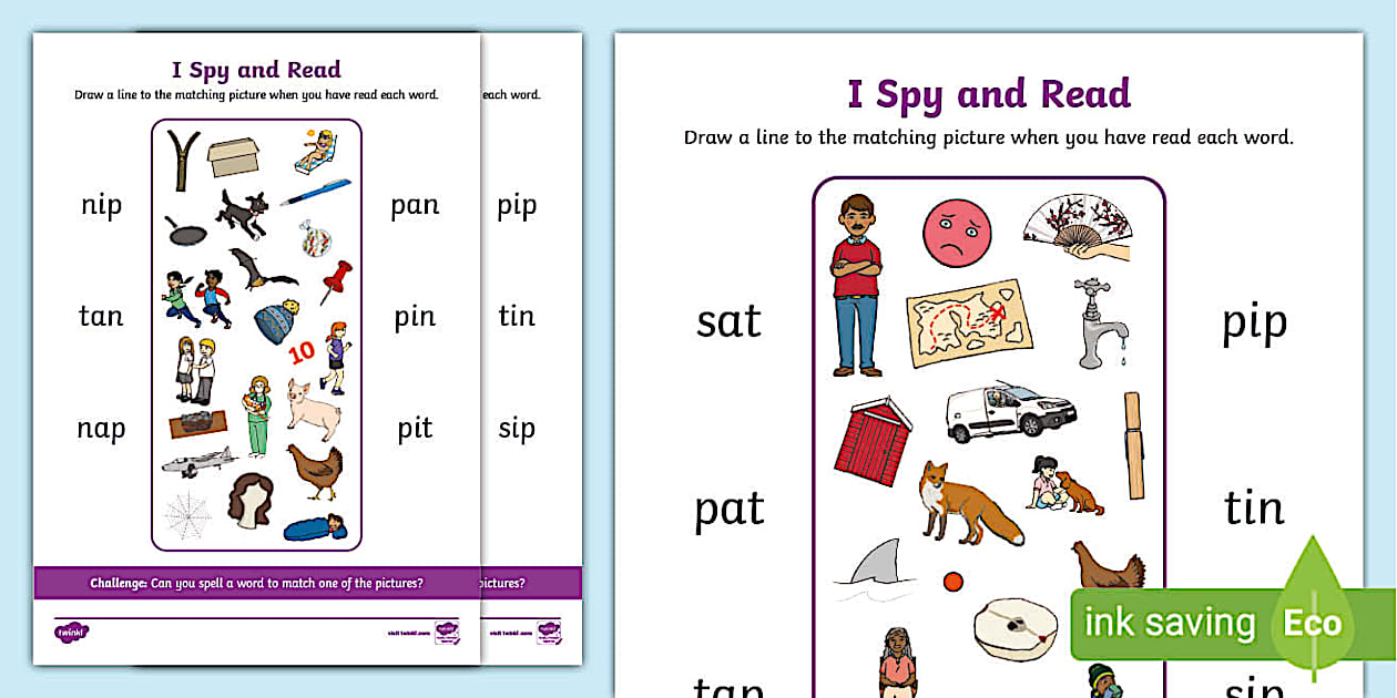 I Spy and Read: CVC Words - Phonics - Early Years - Twinkl