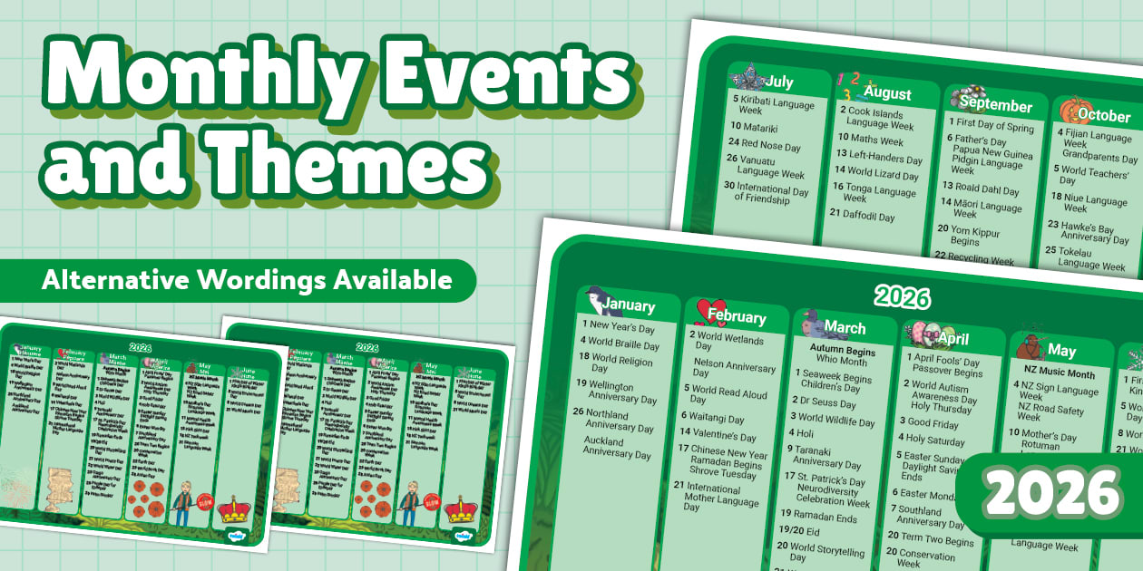 NZ Events Calendar 2026: Monthly Events and Themes for ECE