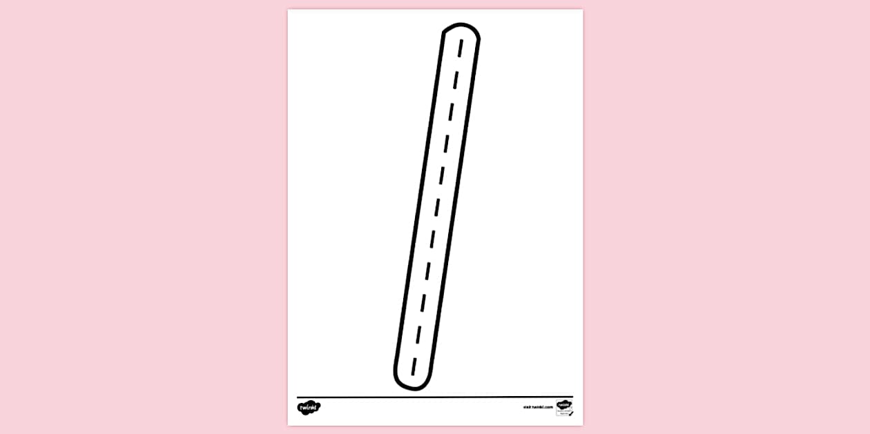 NZ Lowercase L Road Lettering Colouring | Colouring Sheets