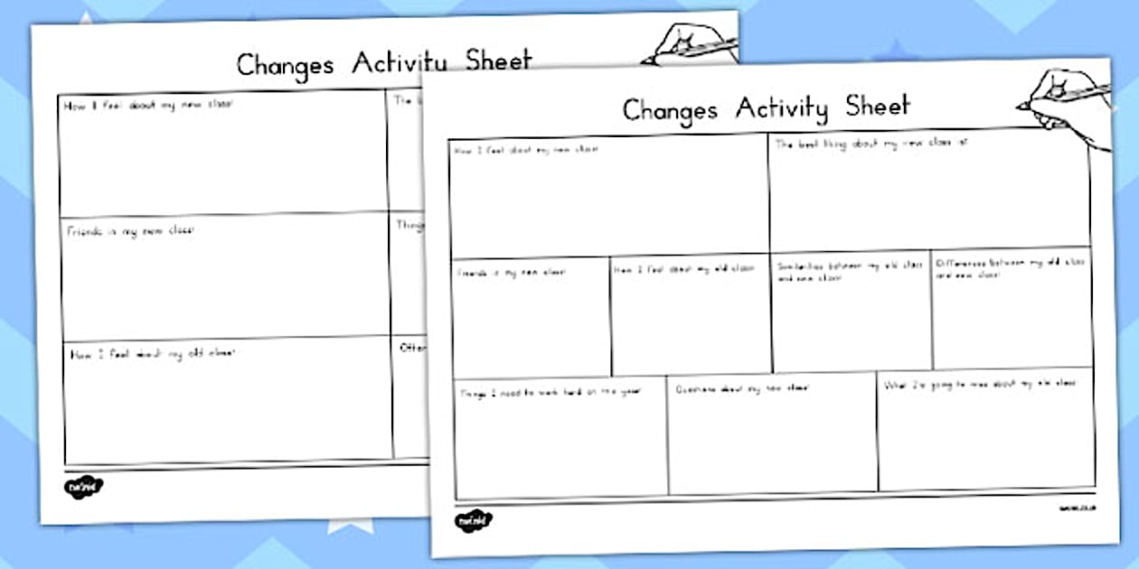 Changes Transition Worksheet (teacher made) - Twinkl