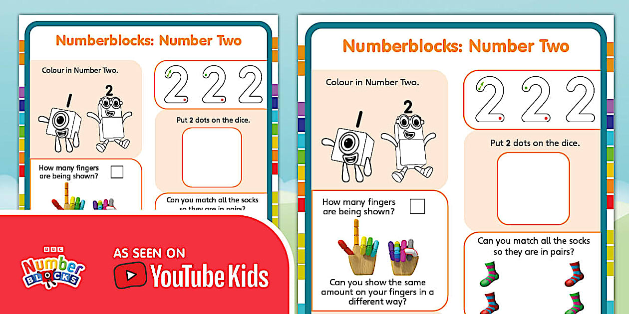Numberblocks: It's Better with Two Worksheet (teacher made)