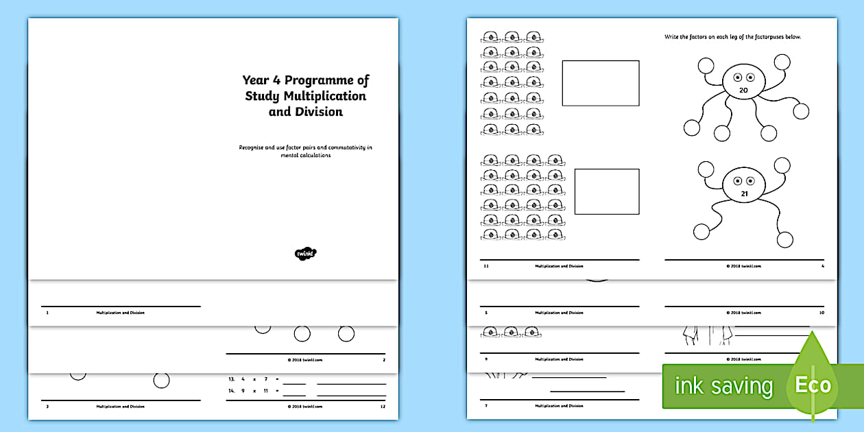 Year 4 Programme of Study: Multiplication and Division Factor Pairs and