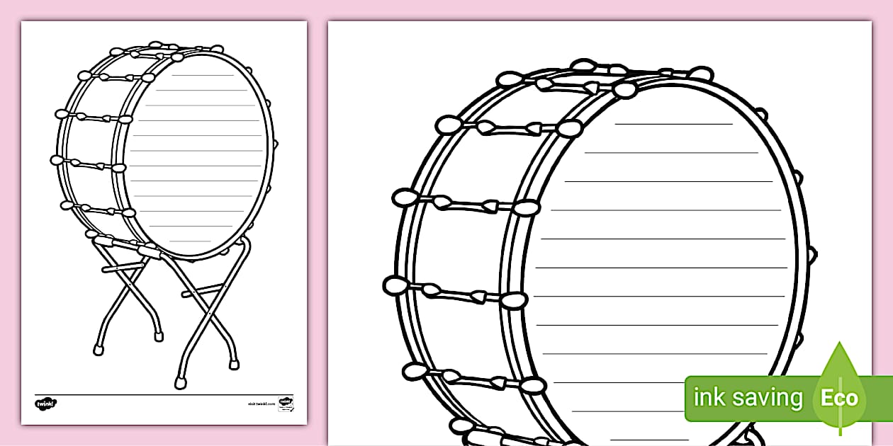 Drum Writing Template (teacher made) - Twinkl