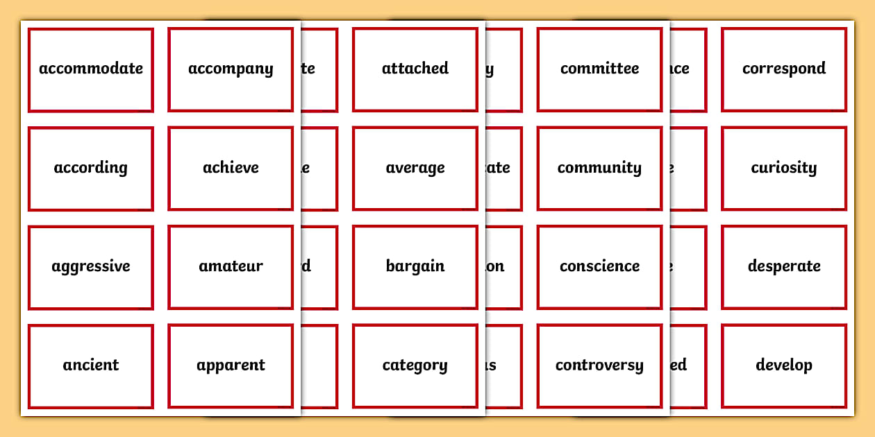 Statutory Spellings Year 5 and 6 Flashcards (Teacher-Made)