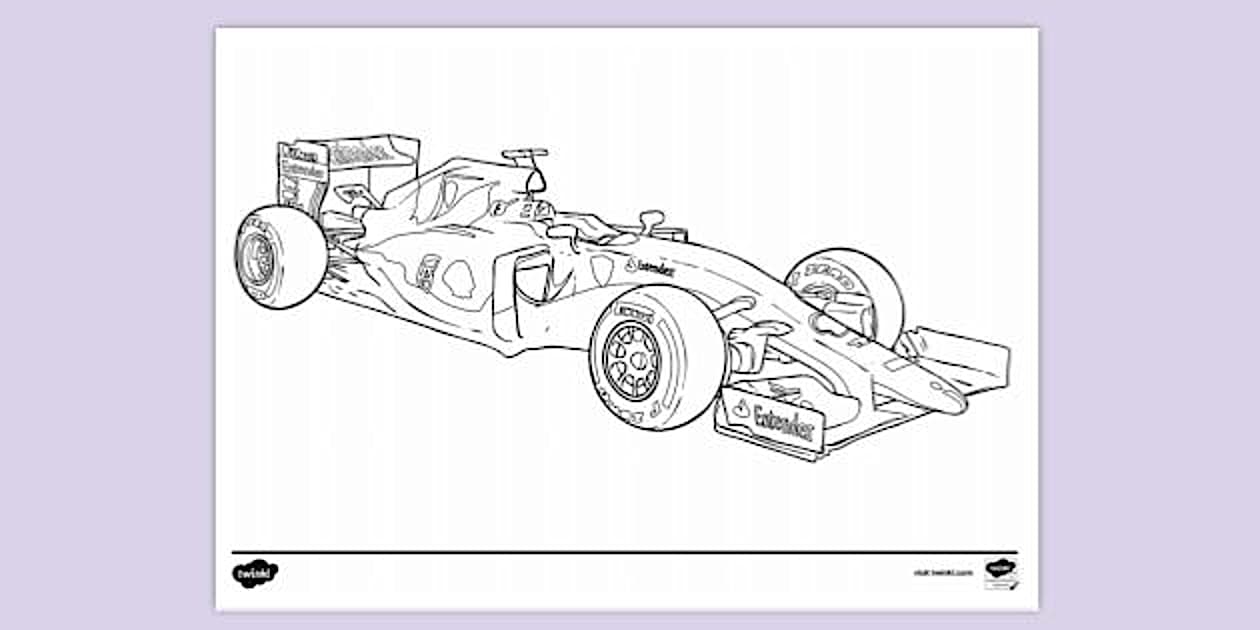 Race Cars Colouring Page | Colouring Sheets - Twinkl