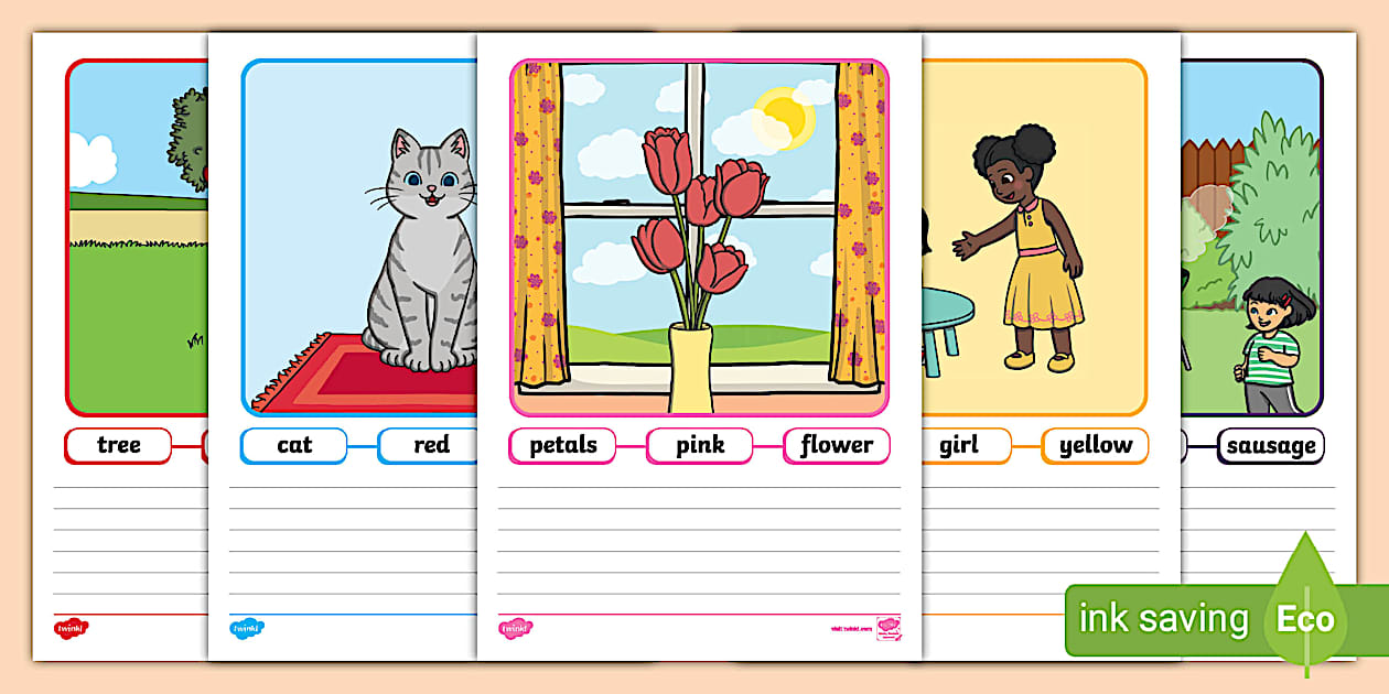 Black and White Simple Sentence Worksheets (teacher made)