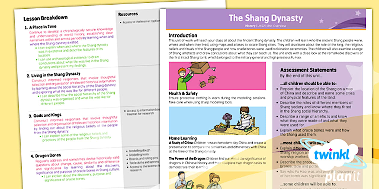 The Shang Dynasty KS2 Planning Overview - UKS2 History Unit