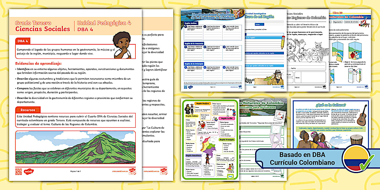 Paquete Actividades DBA Ciencias Sociales Grado 3 - Twinkl
