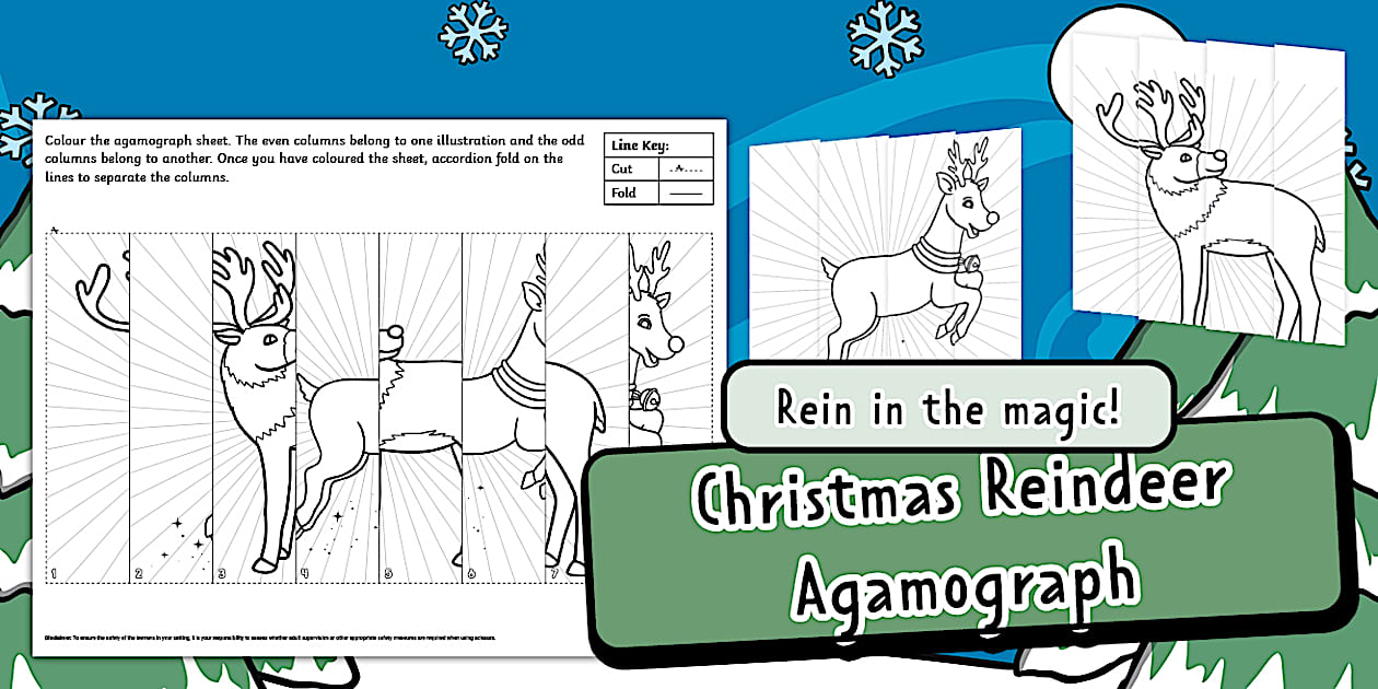 Christmas Reindeer Agamograph