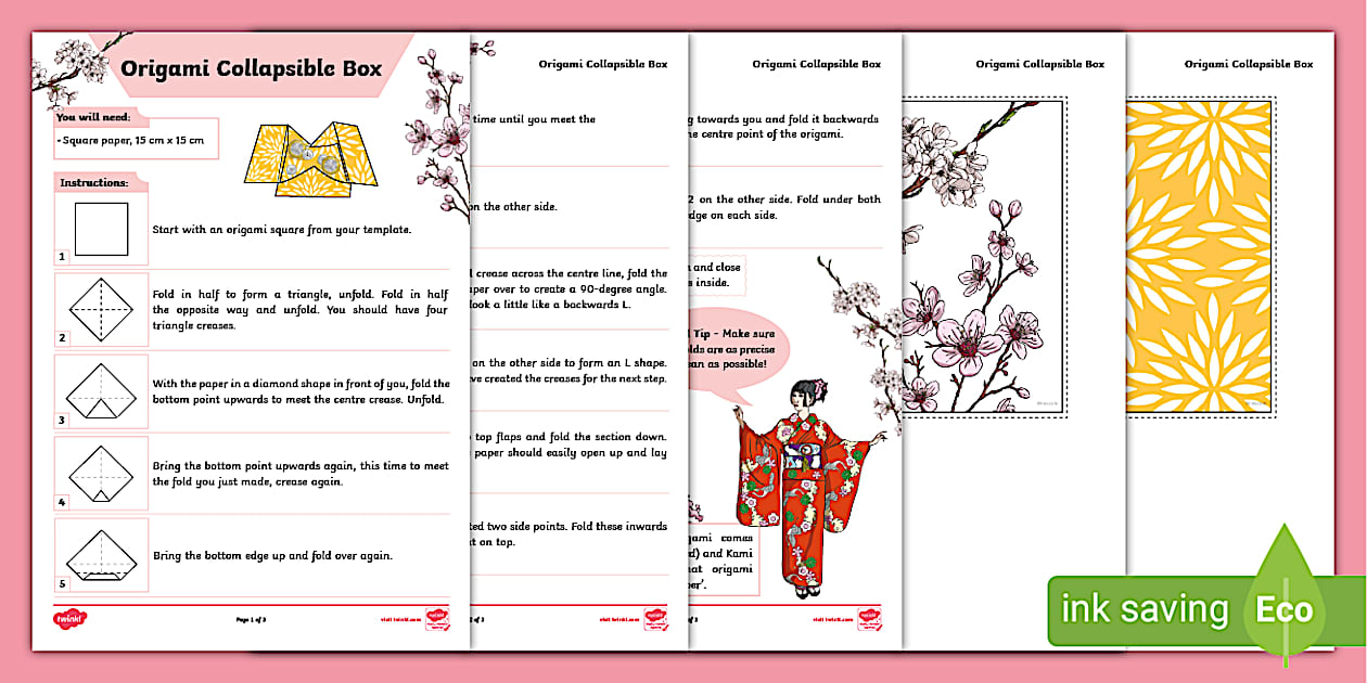 How to Make an Origami Collapsible Box - Twinkl