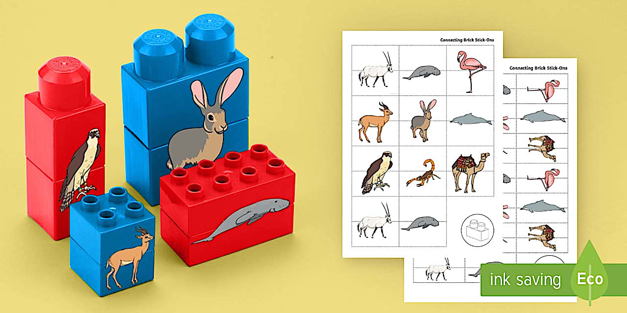 UAE Animals Connecting Bricks Game (teacher made) - Twinkl