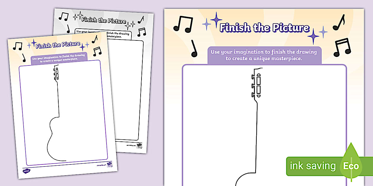 👉 Guitar Finish the Picture Worksheet (teacher made)