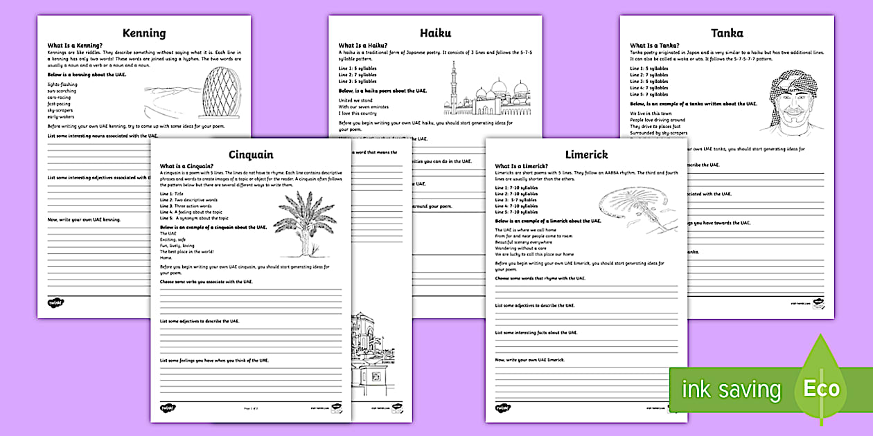 Editable UAE Poem Pack (teacher made) - Twinkl