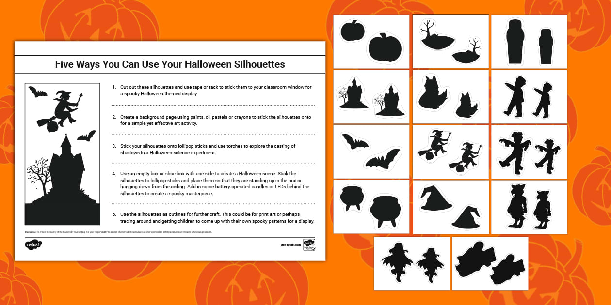 Halloween Silhouettes Display Out-Outs - Twinkl