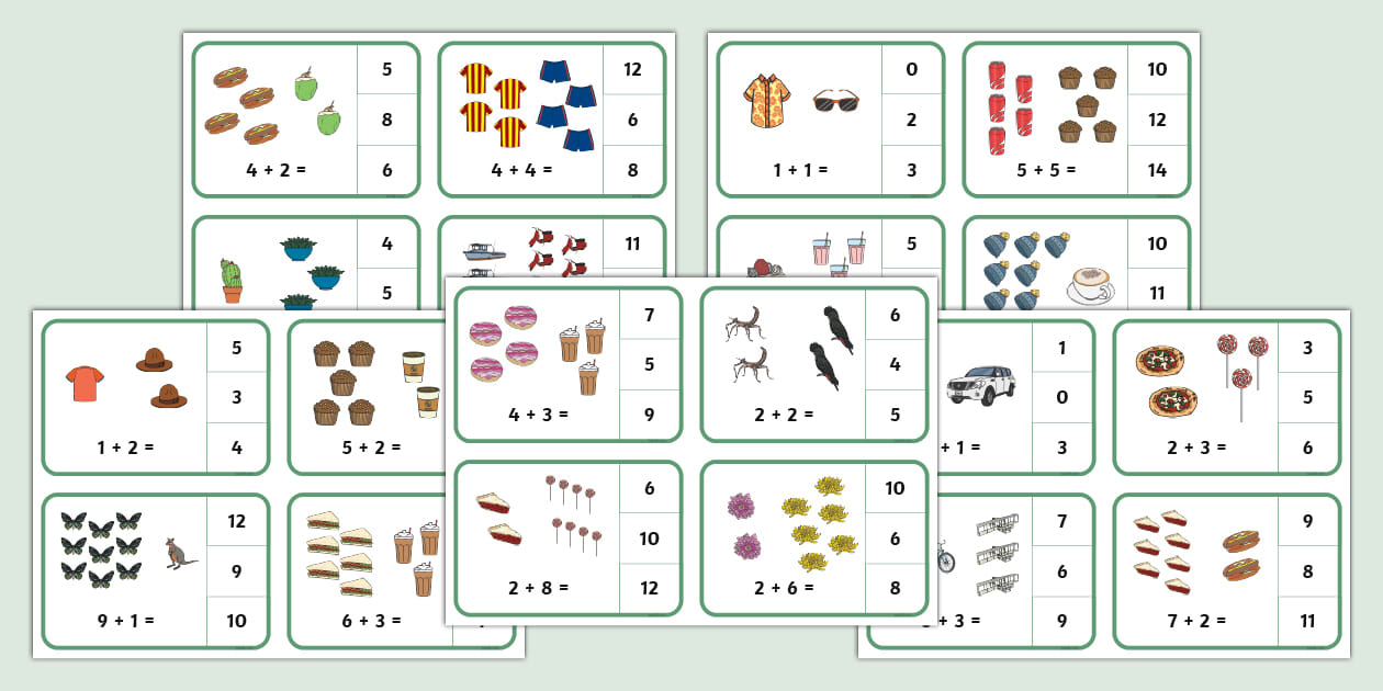 Addition Clip Cards (Teacher-Made) - Twinkl
