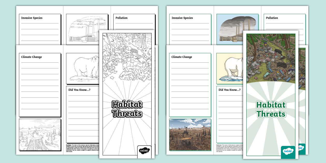 Habitat Threats Leaflet Template (teacher made) - Twinkl