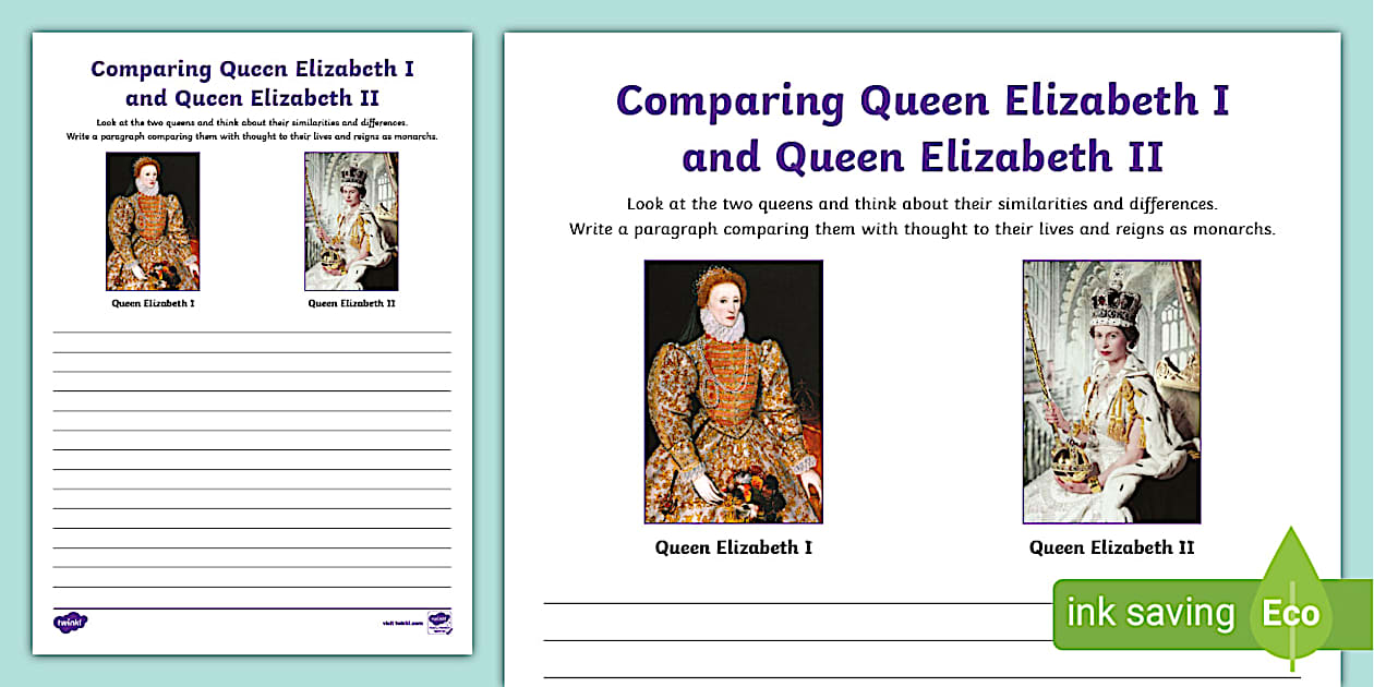 Comparing Queen Elizabeth I and Queen Elizabeth II - Twinkl