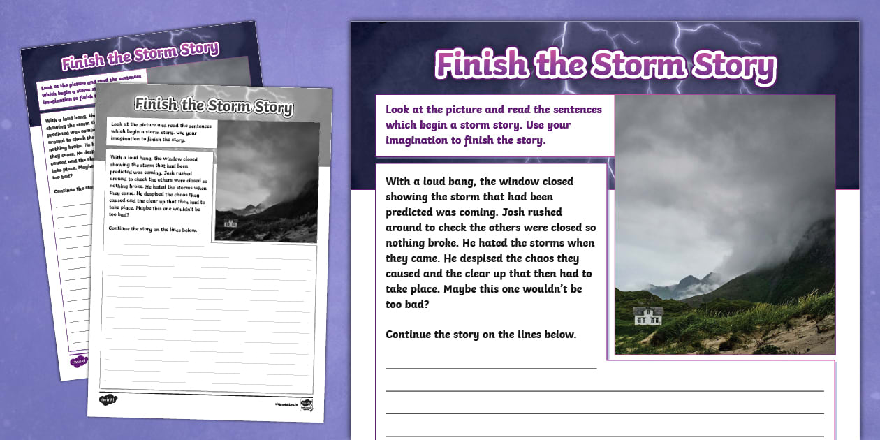 Finish the Storm Story Writing Template (teacher made)