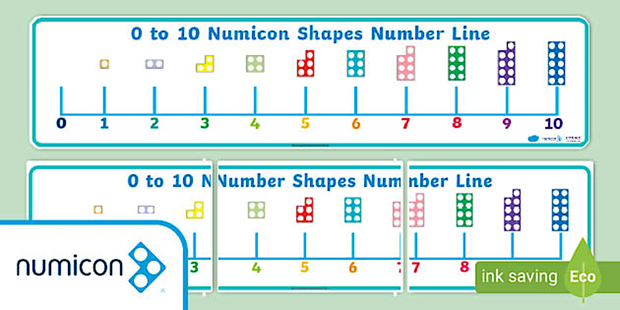 👉 0 to 10 Numicon Shapes Number Line Display Banner