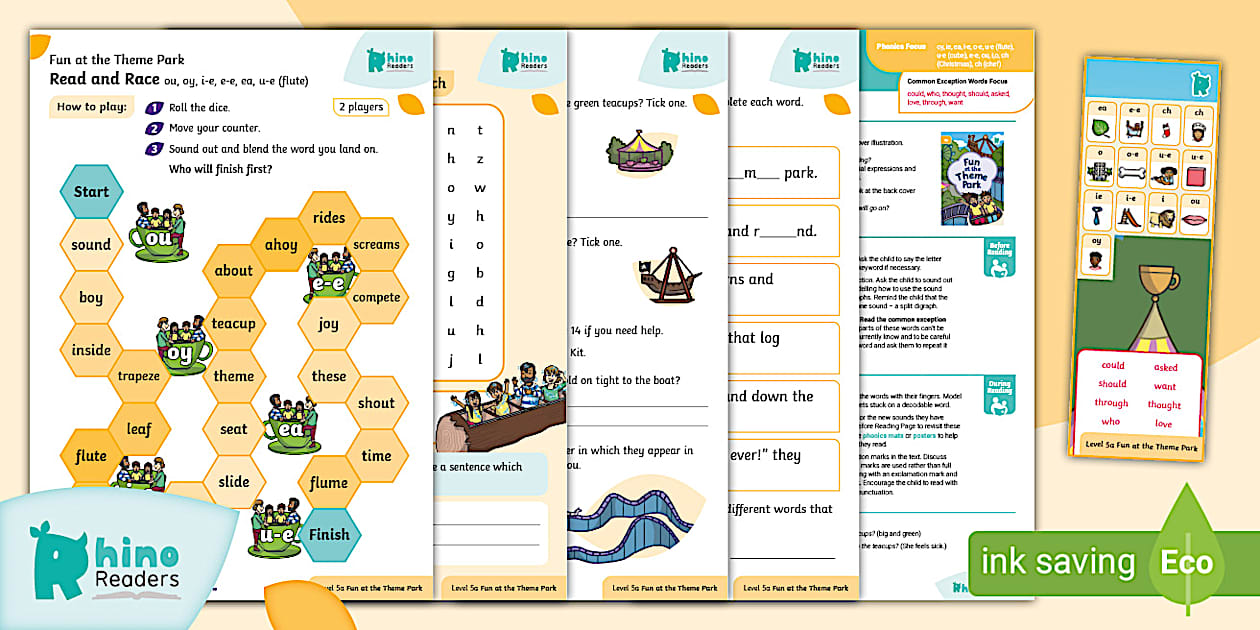 Level 5a Rhino Readers: Fun at the Theme Park Resource Pack