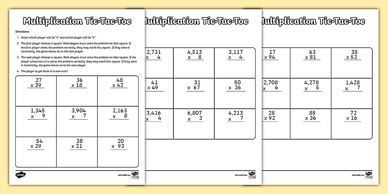 Multi-Digit Multiplication Game | Resource |Twinkl USA
