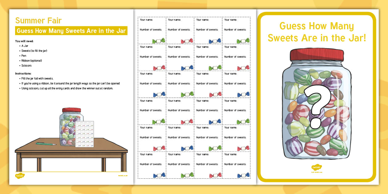 Care Home Summer Fair Guess How Many Sweets Activity - Summer Fair Elderly