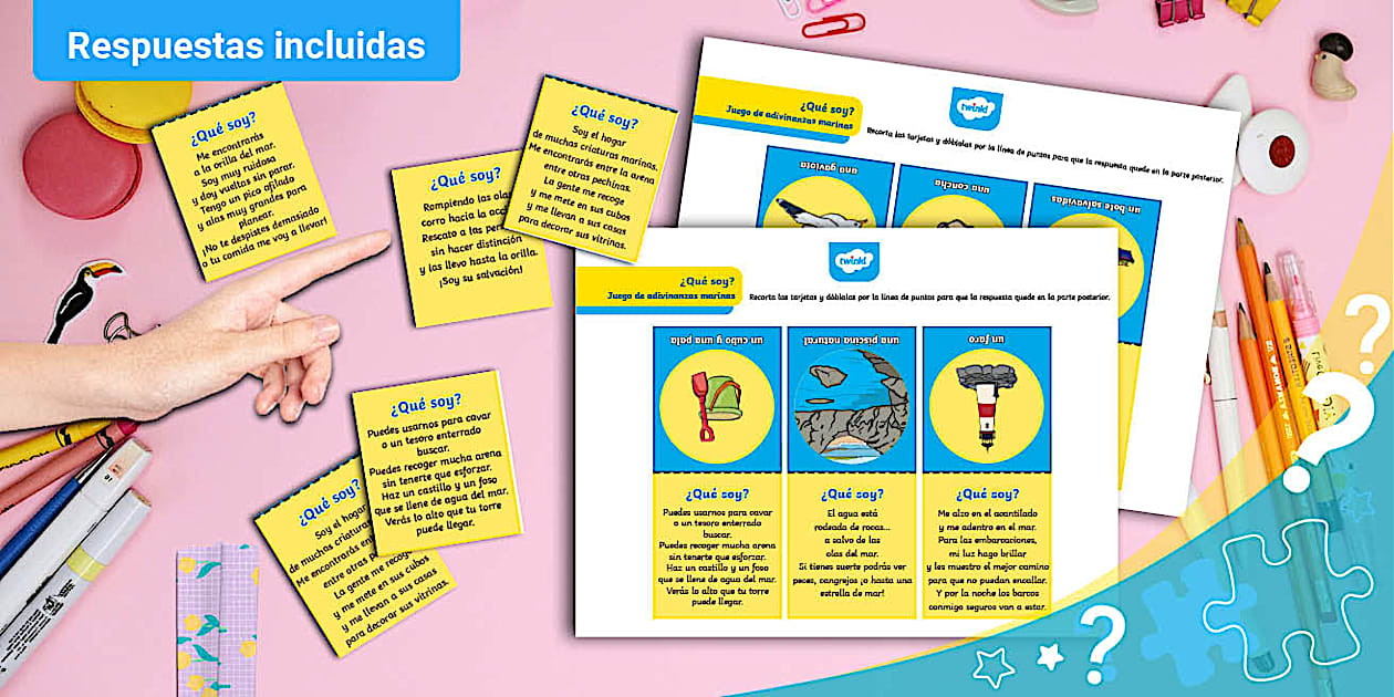 Juego de adivinanzas: ¿Qué soy? - La orilla del mar - Twinkl Puzzled