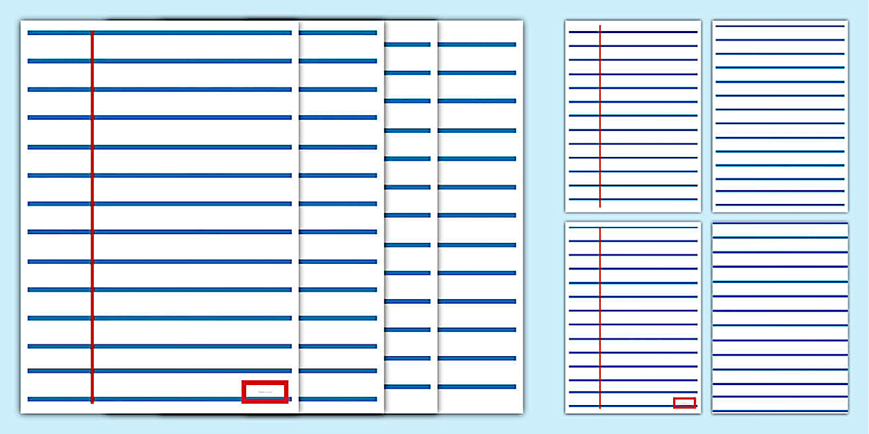Giant Red Margin Lined Paper Page Display (Teacher-Made)