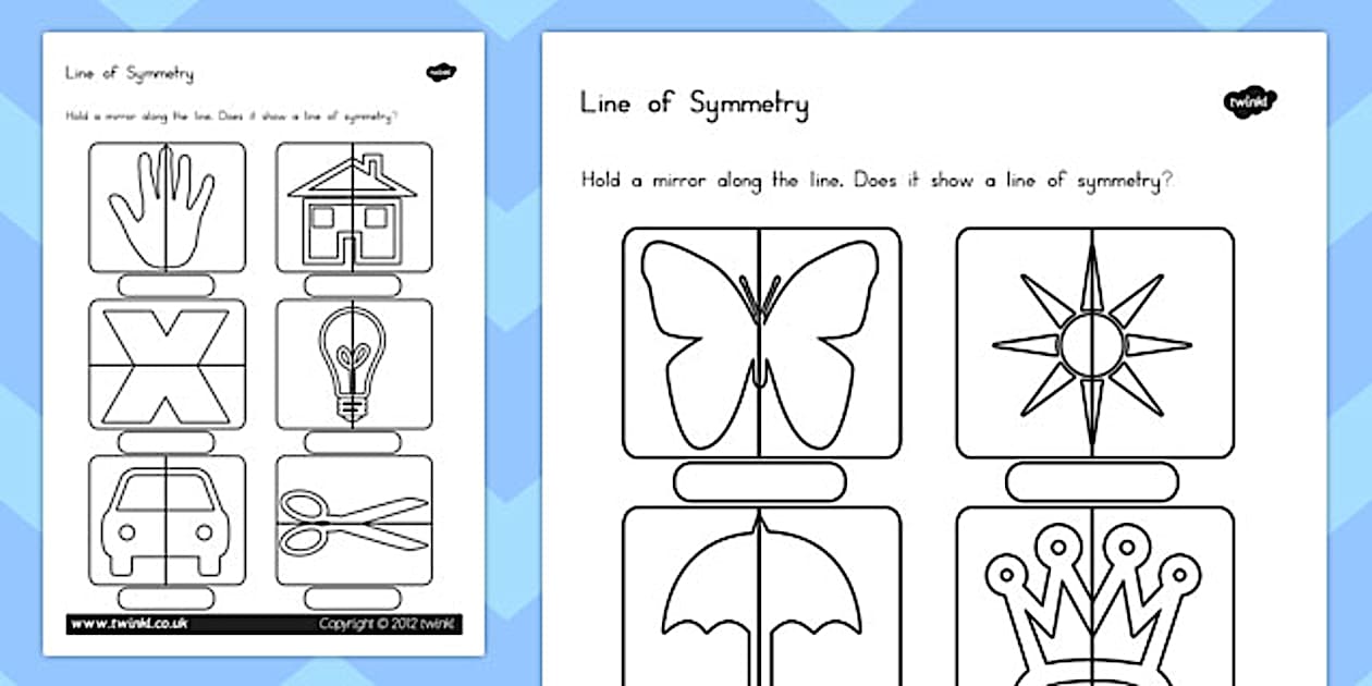 Line of Symmetry Worksheet - Twinkl
