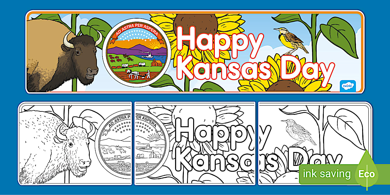 Kansas Day Banner | Printable Classroom Decorations | Twinkl