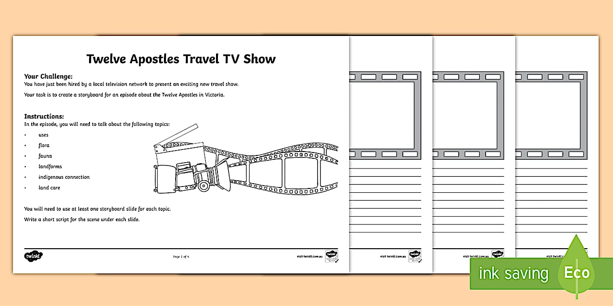 QLD Australian States and Territories - Twelve Apostles TV Show Storyboard