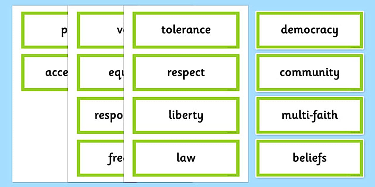 British Values Vocabulary Cards - ESL UK Resources - Twinkl
